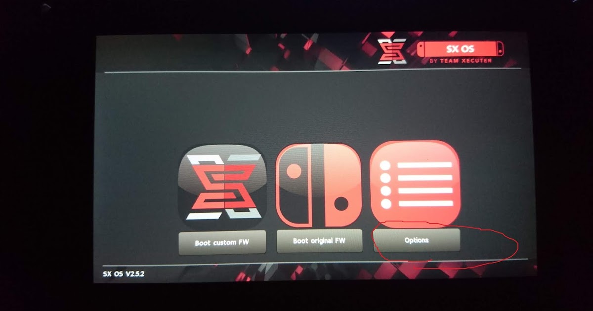 ニンテンドースイッチ SXOSのブートメニュー解説