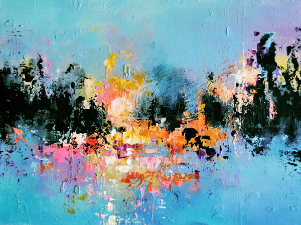 Daily Painters Abstract Gallery: Winter Sunrise Original Oil Painting ...