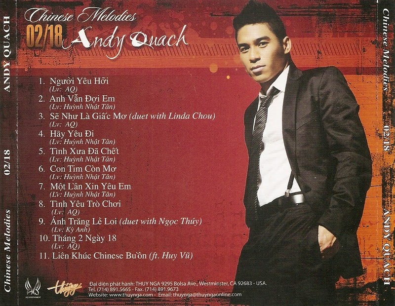 Andy Quách - 02/18 Chinese Melodies ~ Cover Nhạc Việt