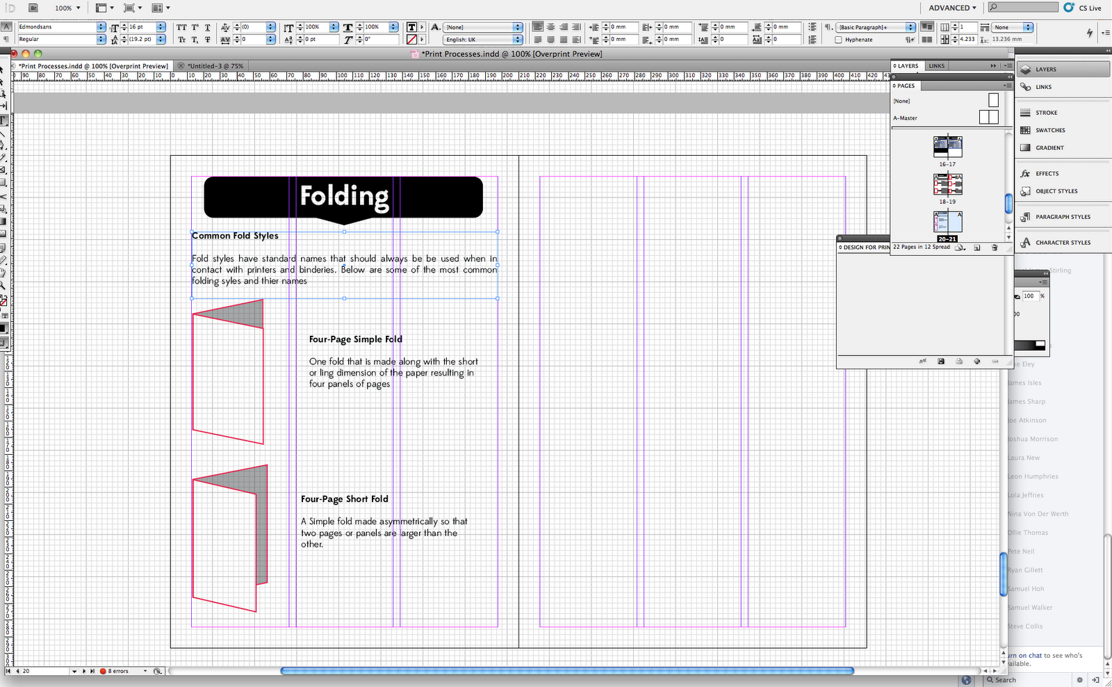 Design Practice: Design for Print// Folds