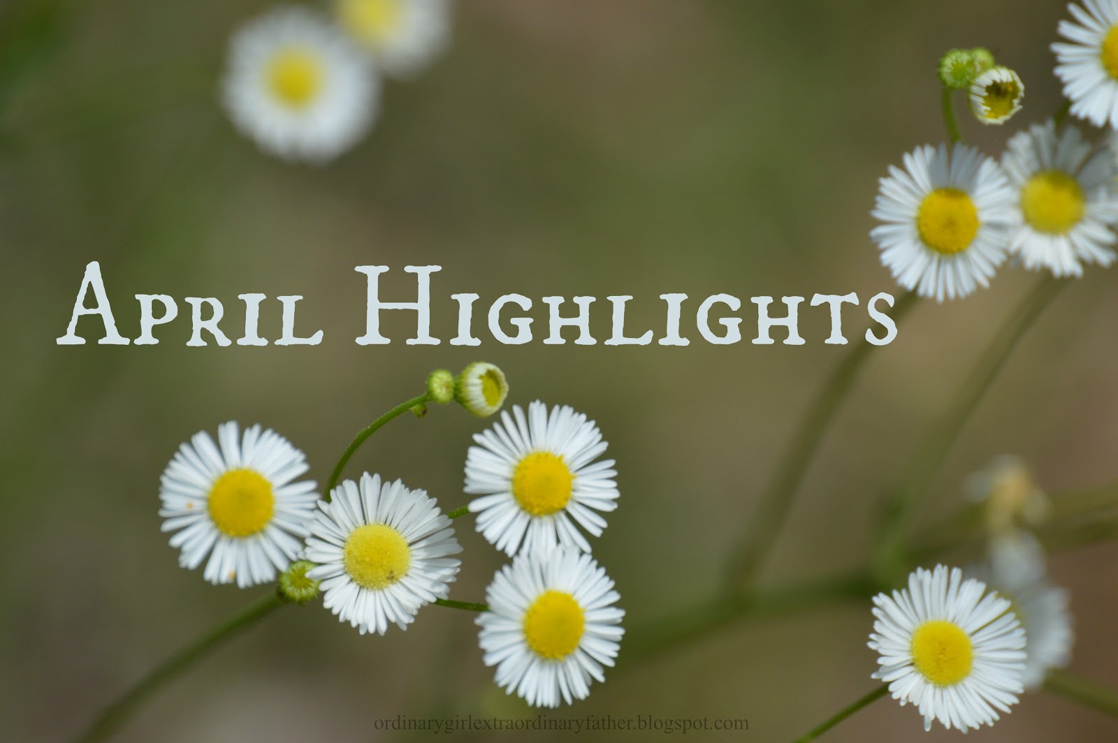 Ordinary Girl Extraordinary Father: April Highlights