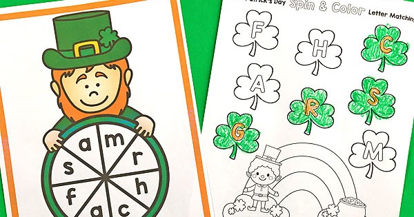 St. Patrick's Day Spin & Color Letters & Sounds | Totschooling ...