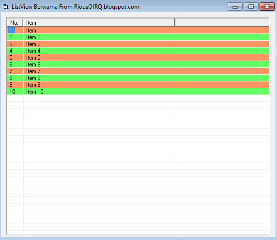 Rious Of RQ: Tutorial VB6 : Membuat ListView Berwarna Berdasarkan Row