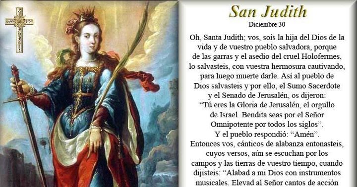 ® Santoral Católico ®: ESTAMPA CON ORACIÓN A SANTA JUDITH, 30 DE DICIEMBRE