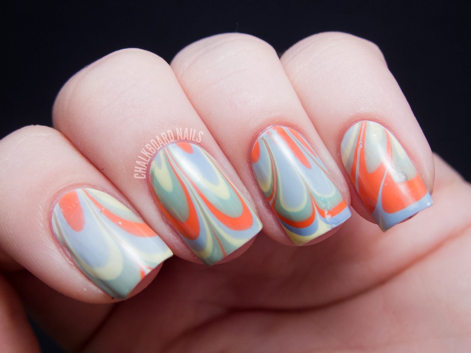 LCN Blossom Sorbet Water Marble | Chalkboard Nails | Phoenix, Arizona ...