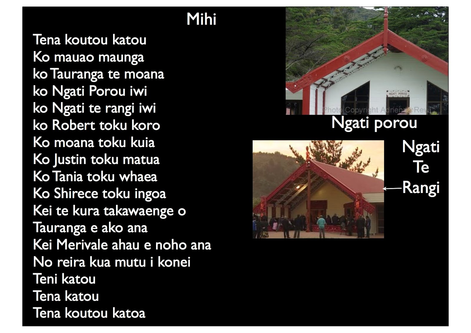 Room 39 @ Tauranga Intermediate: Mihi