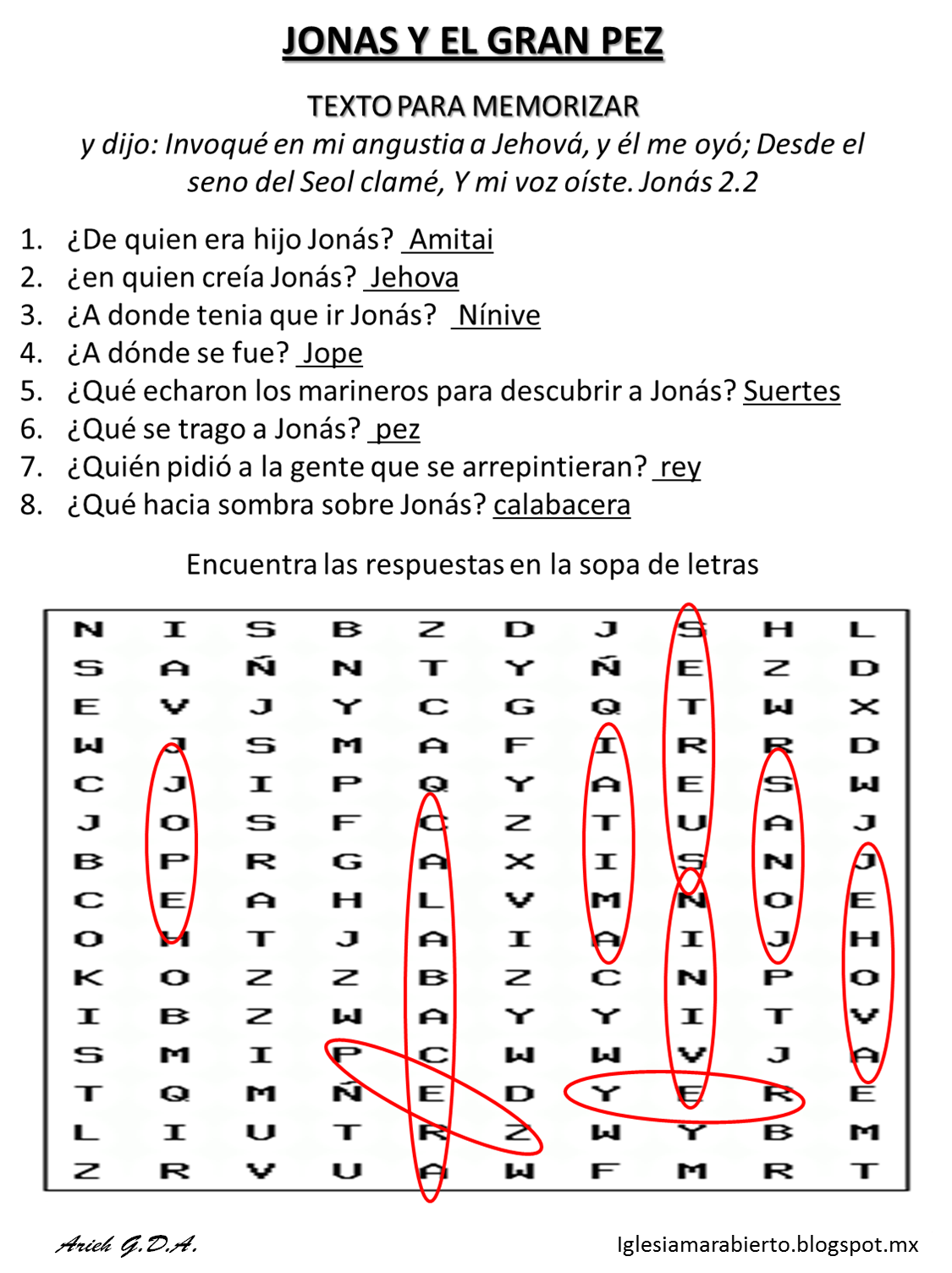 ESTUDIO BÍBLICO PARA NIÑOS (JONÁS Y EL GRAN PEZ)) - Mar de Vida Abundante