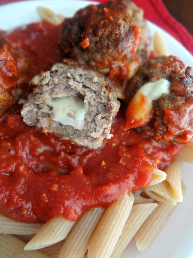 The Cooking Actress Mozzarella Stuffed Meatballs