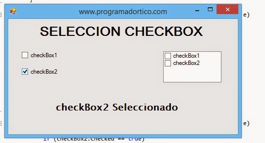Validar CHECKBOX en C# ~ Programadortico.com
