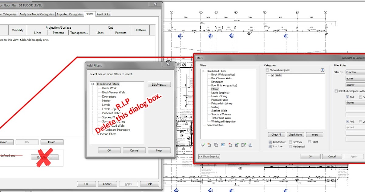 Revit Link: Revit User Interface: The Filters Dialog Box