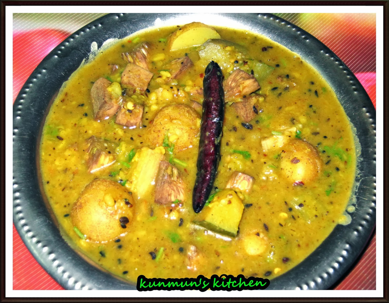 Kunmun's Delicious Kitchen: PANASA KATHA DALMA (JACK FRUIT WITH SPLIT ...