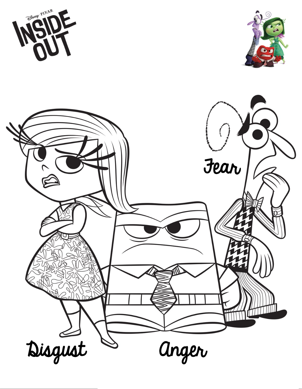 COLOREA TUS DIBUJOS: Personajes de Intensamente para colorear y pintar