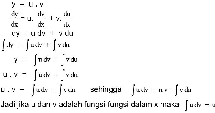 Menghitung Integral Dengan Memakai Rumus Integral Parsial - Kantong Ilmu