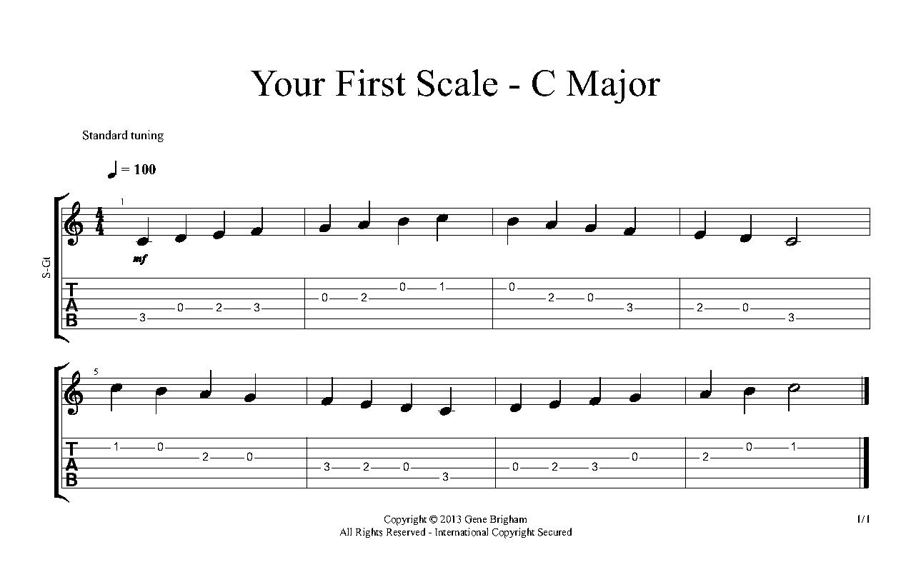 Beginning Guitar: Putting it all together & the C major scale