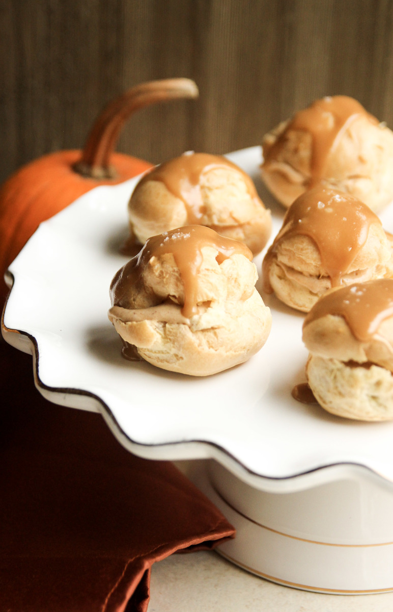 Pumpkin Cream Puffs with Maple Caramel Glaze - Confessions of a ...