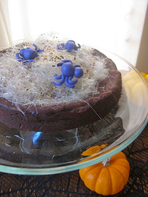 Pixie Crust: Spun Sugar Spider Web Flourless Chocolate Cake (GF)