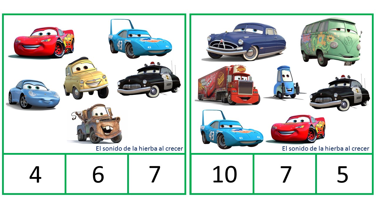 Números y colores con Cars - El Sonido de la hierba al crecer