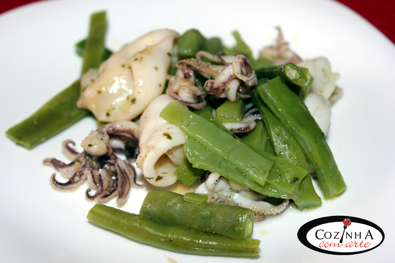 Cozinha com Arte: Salada de choco grelhado com feijão verde