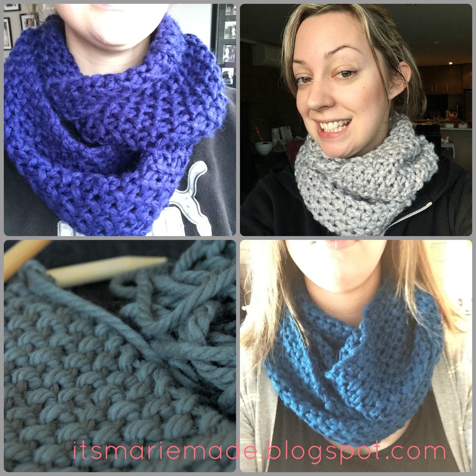 It's Marie Made!: Finished Projects: Chunky Moss Stitch Cowl + Pattern