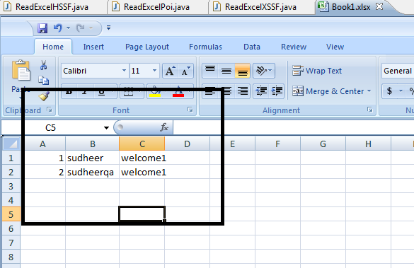 Gain Knowledge!!: Reading xlsx using XSSF(XML SpreadhSheet Format)..