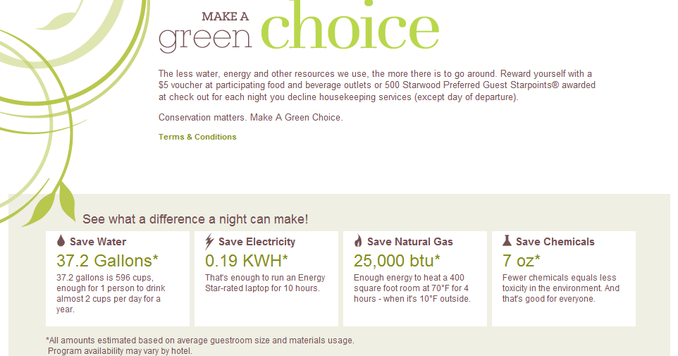 The Passport Physician: SPG Make a Green Choice: Earn points for ...