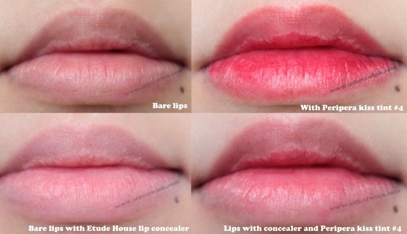 Improved post: Peripera Kiss Tint #4 lip swatch