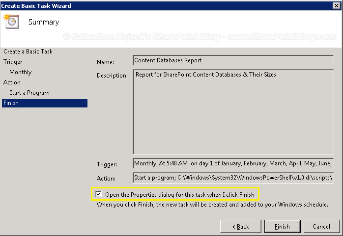 Rx-SHAREPOINT : Create a Scheduled Task for PowerShell Script with Windows Task Scheduler