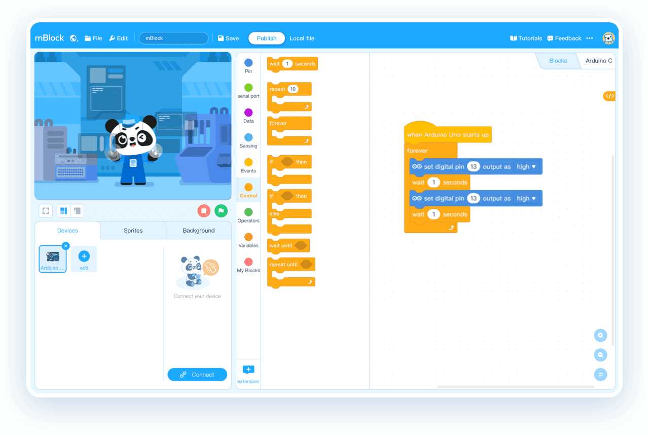 mBlock = Scratch + Arduino