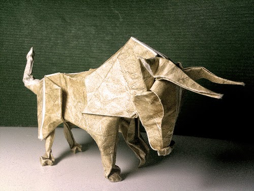 origami bull ~ easy origami instructions for kids crafts