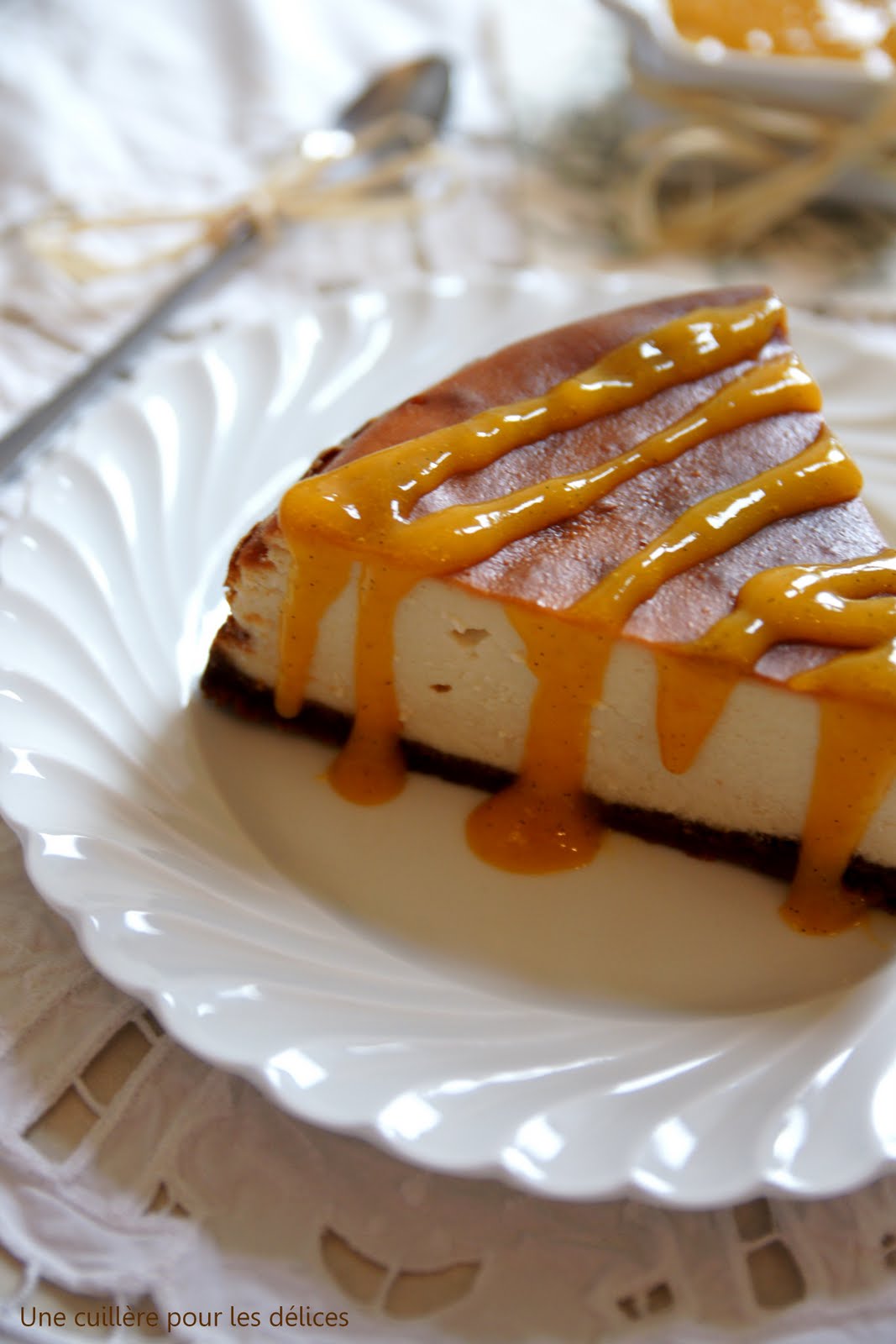 Une cuillère pour les délices ...: Cheesecake à la vanille et coulis de ...