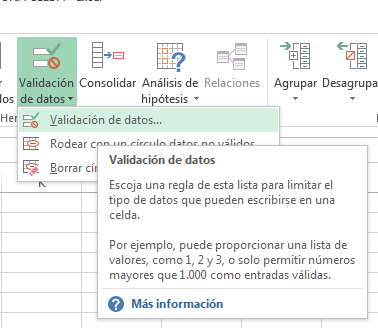Validación de Datos con Condicional sobre una celda - Trucos de Excel