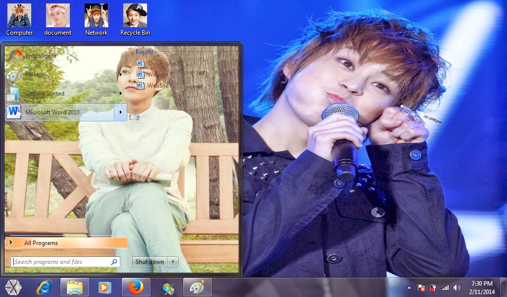 My Kpop Fanatik: EXO M - XIUMIN WINDOWS 7 THEME