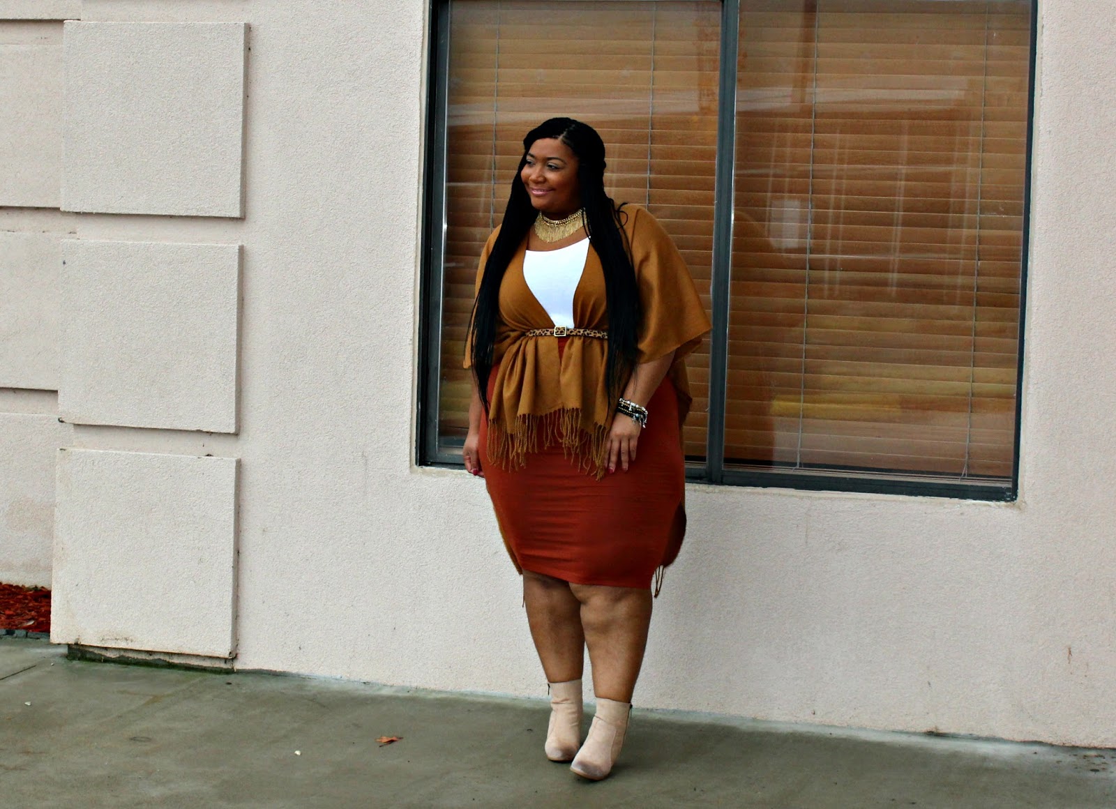 Fall Color Blocking with Faith - Curvaceously Bee