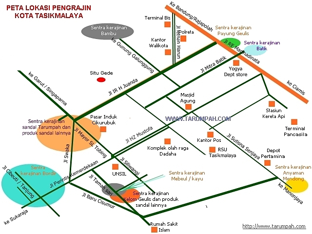Peta Lokasi Pengrajin Kota Tasikmalaya