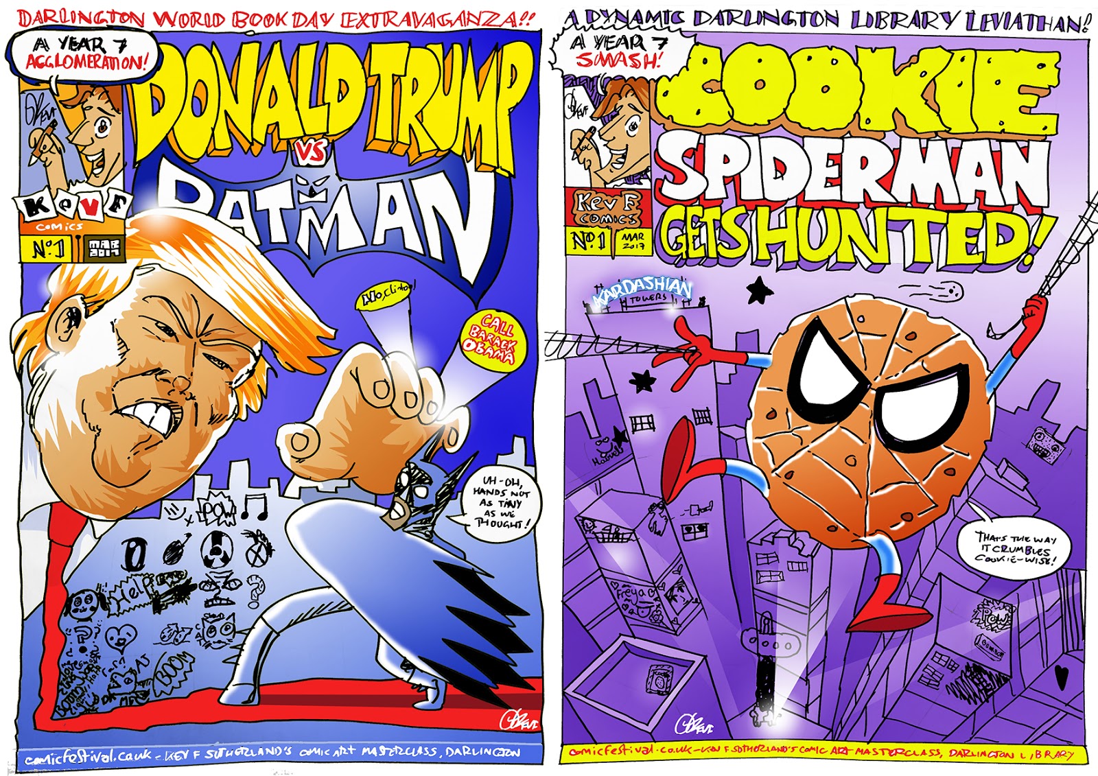 Kev F comic art: Donald Trump vs Batman - comics by kids for World Book ...