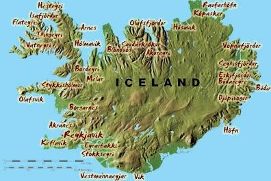 google maps europe: Map of Iceland Geography Pictures