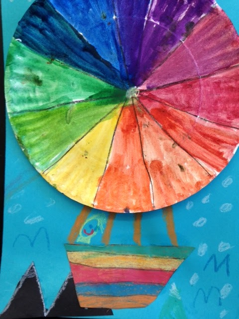 Center School Art: Color Wheel Hot-Air Balloons by Grade 2