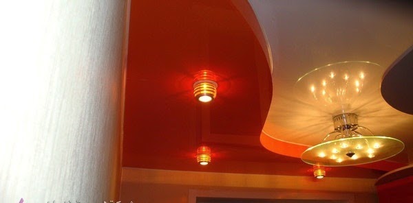 10 Red gypsum false ceiling design for living room 2015