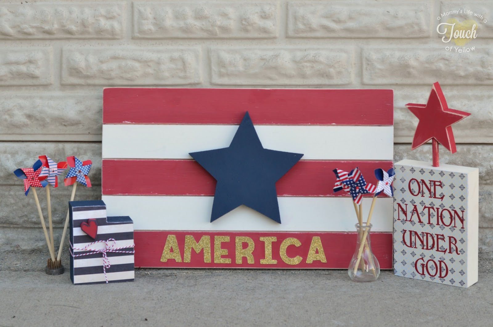 A mommy's life...with a touch of YELLOW: Stars and Stripes Wooden Flag ...
