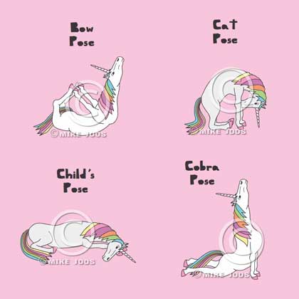mike joos art: Unicorn Yoga Poses