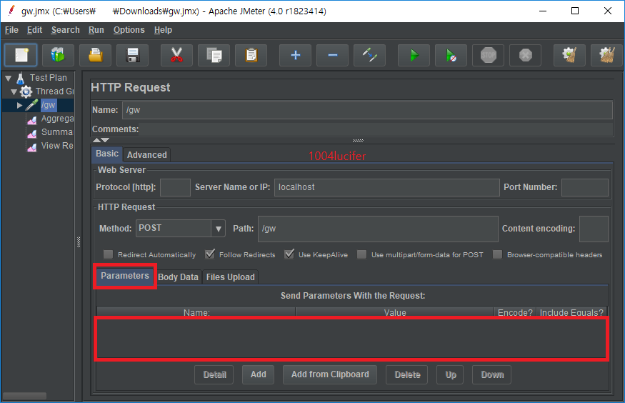 Jmeter Request Binary 데이터를 Parameter Body Data 에 넣어 보내기