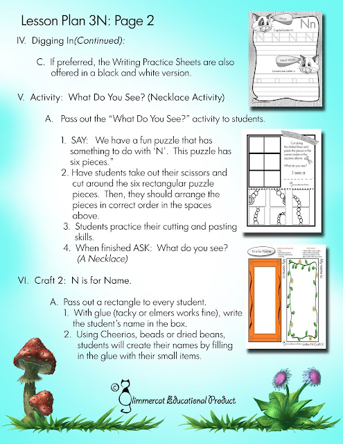 Glimmercat Education: Letter of the Week for N