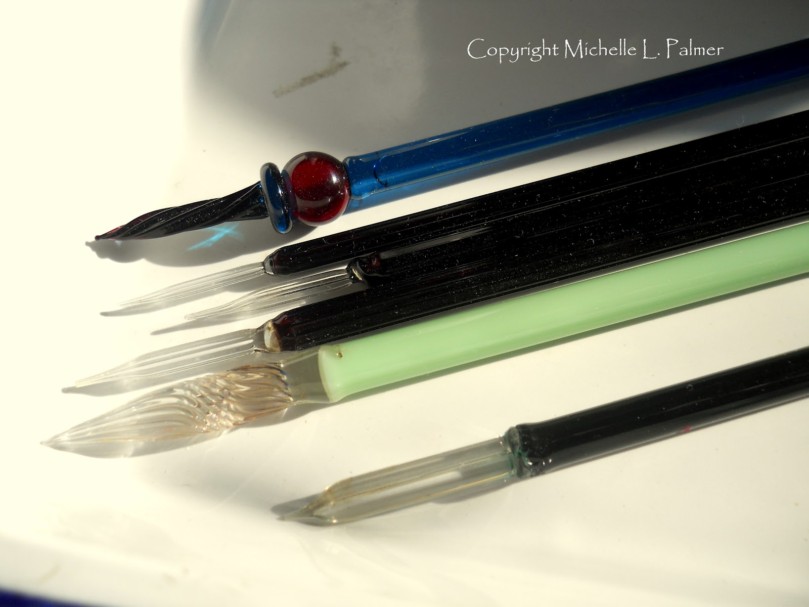 Michelle Palmer: Antique Pen & Ink Blotter, Glass Pens etc...