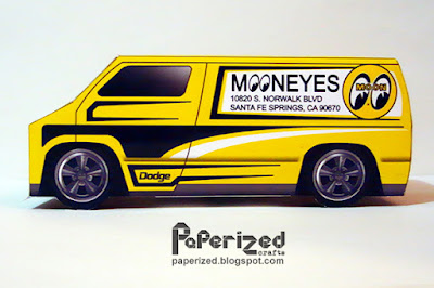 Mooneyes 77 Custom Dodge Van Papercraft | Paperized Crafts