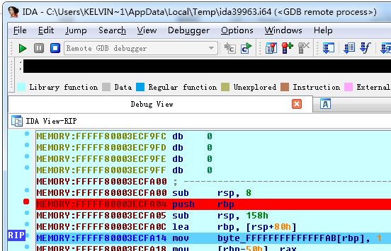 Through IDA+VMWare for debugging any kernel function