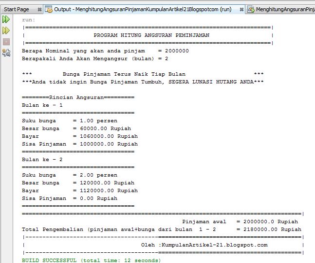 KumpulanArsip-21.blogspot.com: Source Code Java NetBeans Menghitung Angsuran Pinjaman