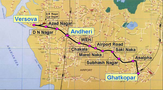 Mumbai Metro Rail: Map