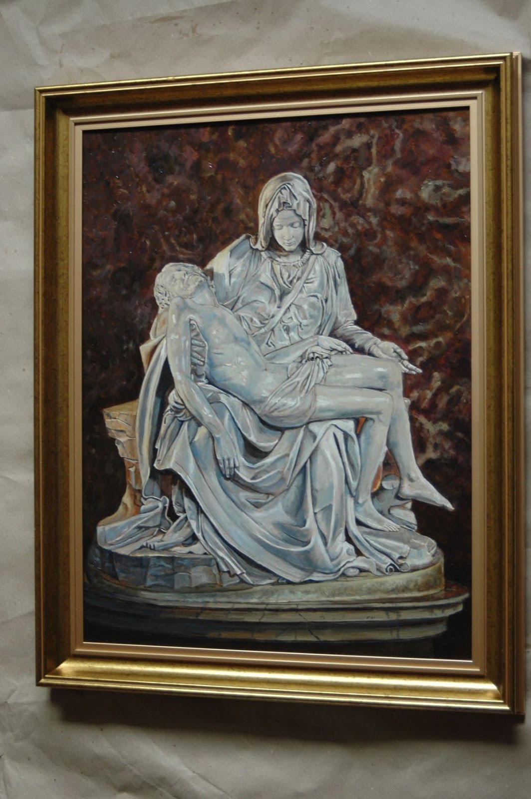 Malarstwo olejne Tomasz Maj : Pietà by Michelangelo - oil painting ...