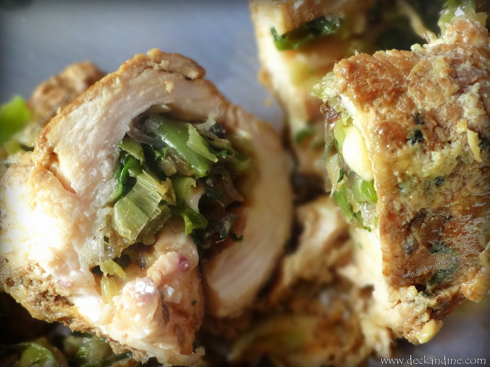 Honey and Cheese Stuffed Pan Fried Chicken with Butter Fried Veggies ...