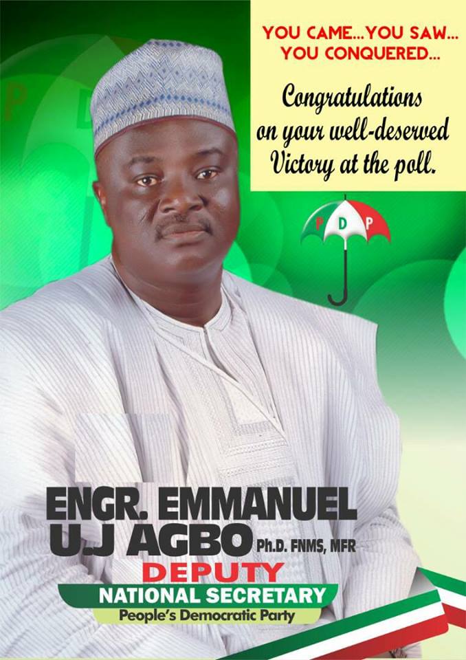 Idoma-born Emmanuel Agbo emerges PDP Deputy National Secretary, thanks ...